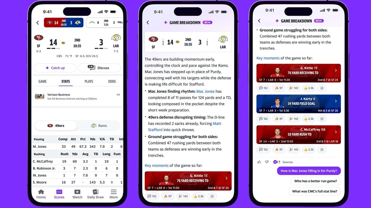 Yahoo Launches AI-Powered Game Breakdowns for Real-Time Sports | The ...